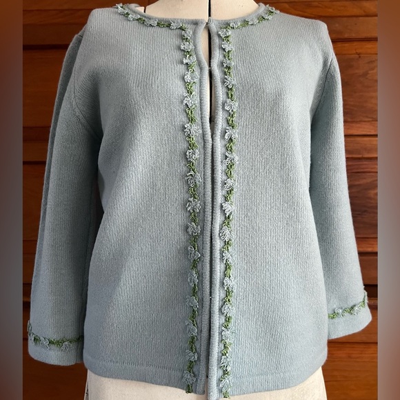 Frenchi | Sweaters | Frenchi Vintage Blue Gray Cardigan | Poshmark